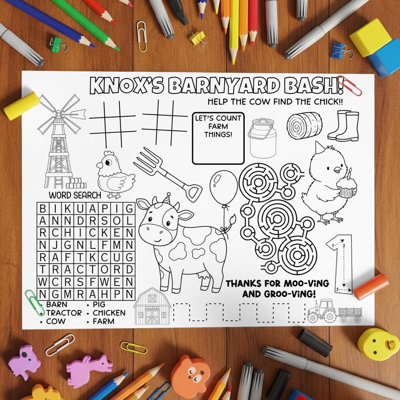 Farm Birthday First Birthday Invitation, Editable Barnyard Animal Party ...