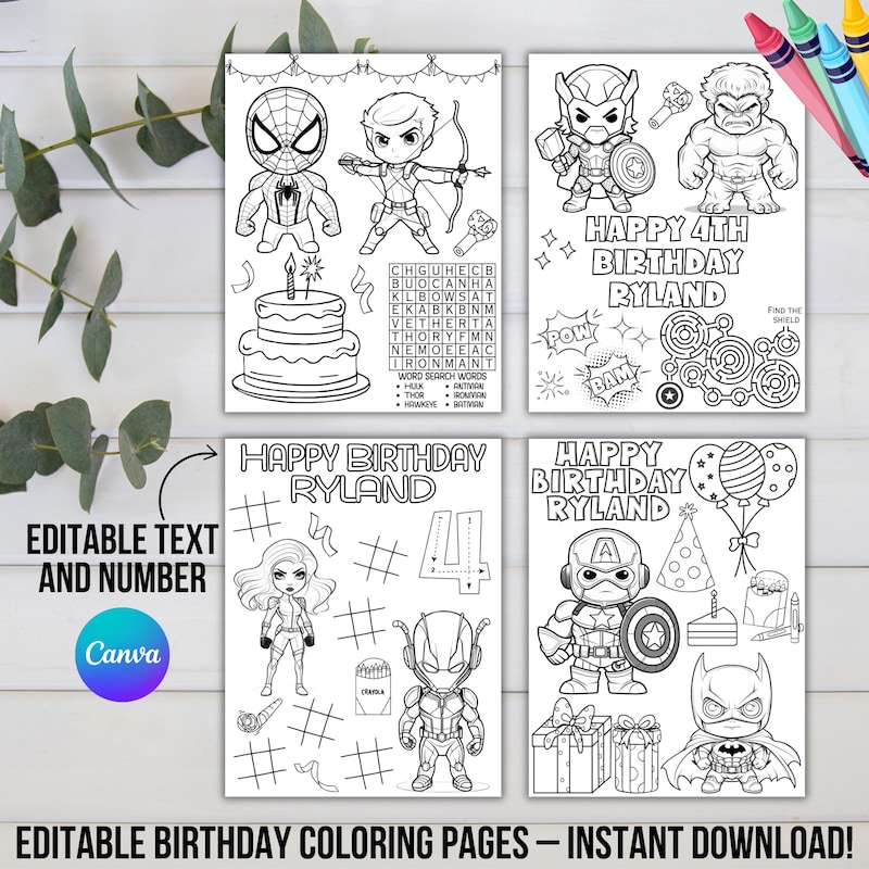 Avengers Coloring Sheets - Etsy