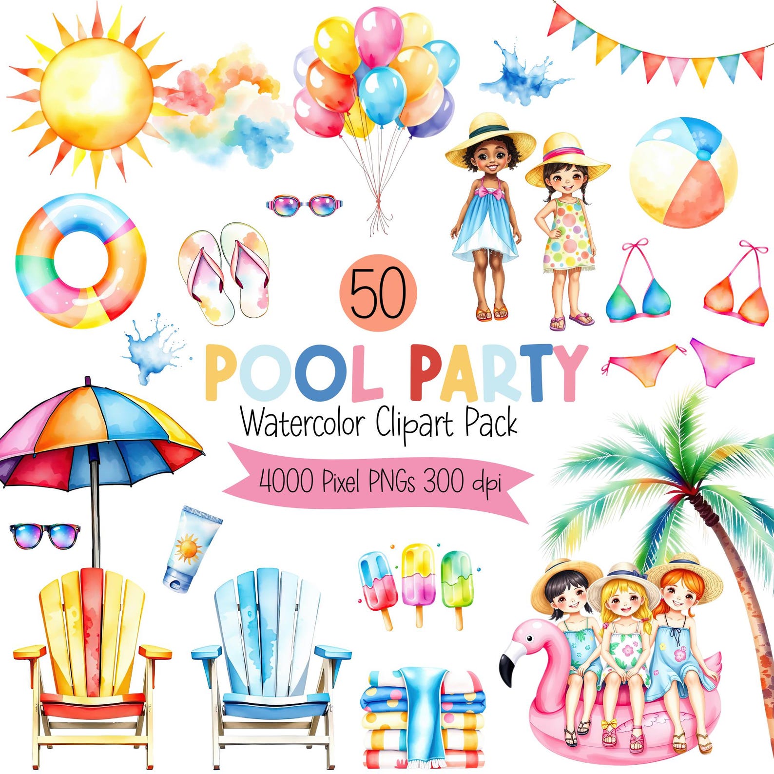 Pool Party Coloring Pages | Printable Pool Party Activity Sheets ...