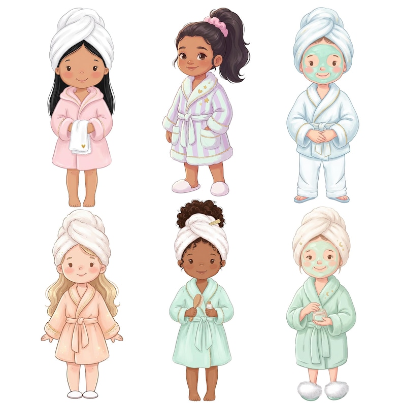 Spa Party Girls Clipart Bundle, Spa Day Birthday PNG, Pamper Party ...