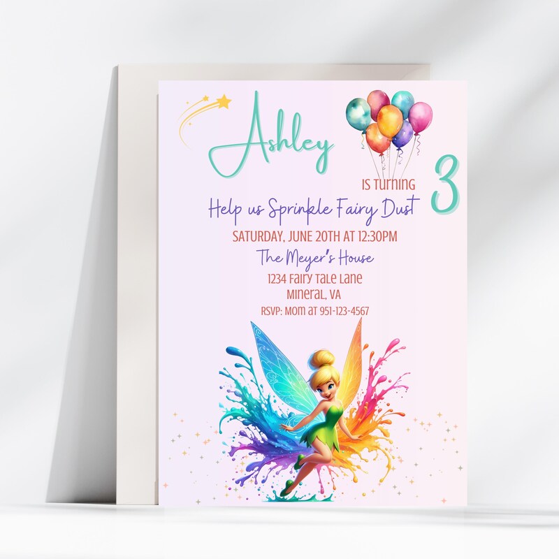 Tinkerbell Invitation - Etsy