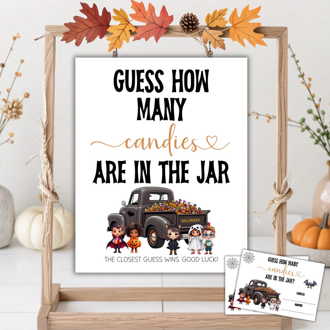 Halloween Guessing Game Printable | Guess How Many Candies Are in the ...