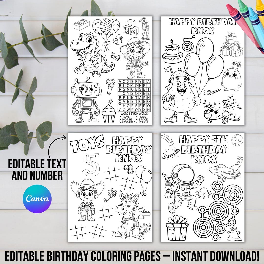 Editable Toys Coloring Pages, Printable Coloring Sheets, Toy Birthday ...