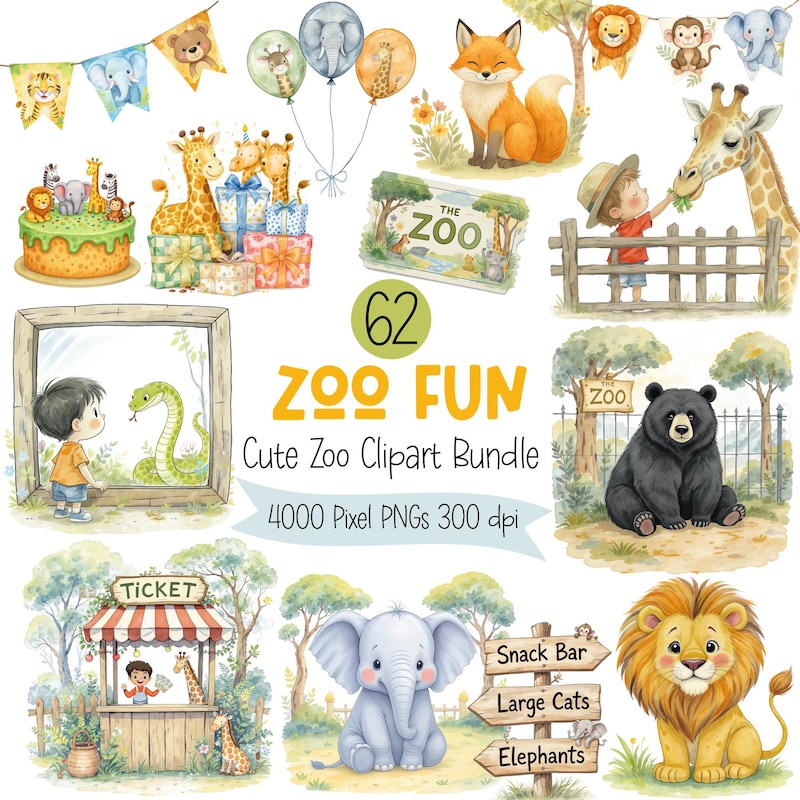 Zoo Clipart - Etsy