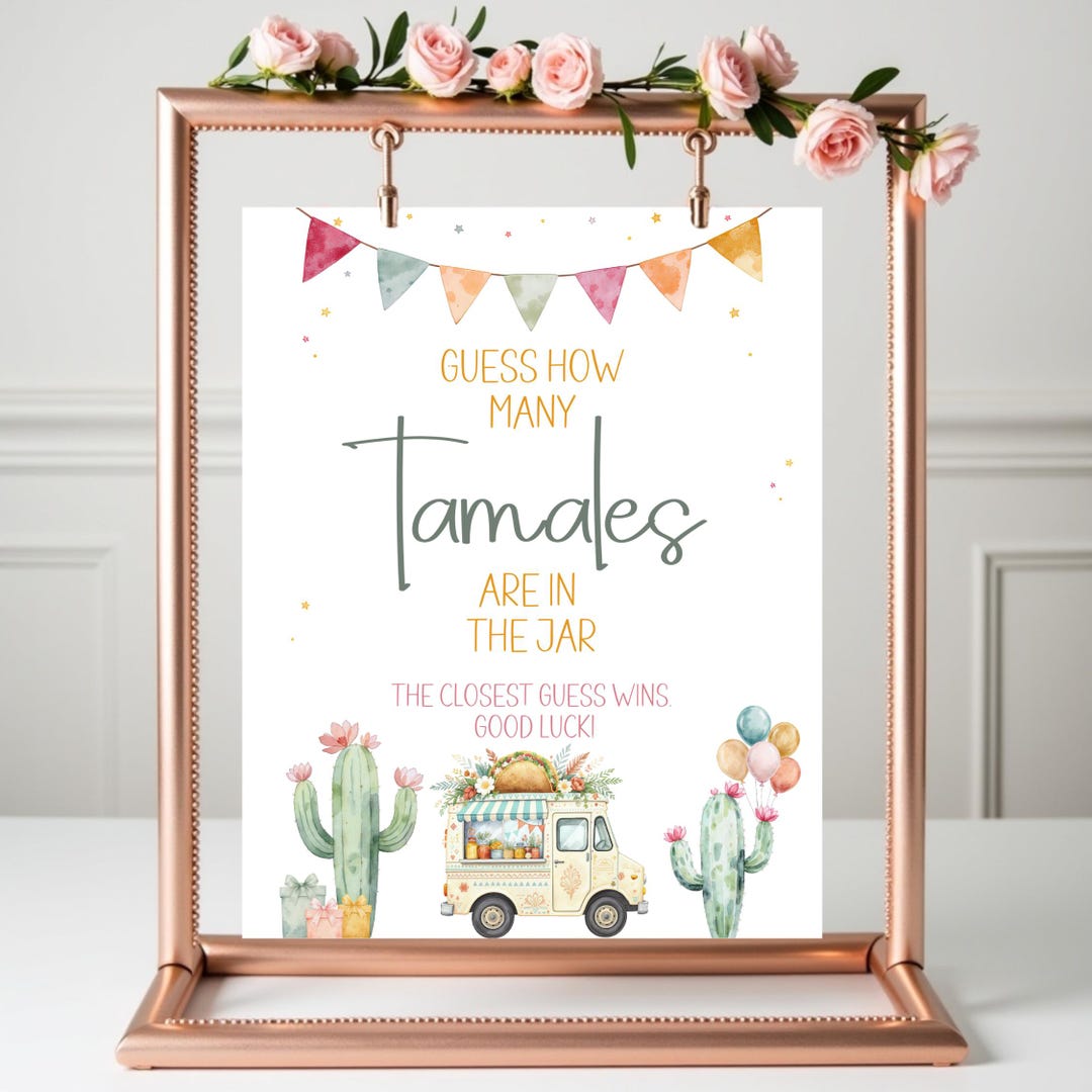 Guess How Many Tamales Baby Shower Game | Fiesta Theme Printable ...