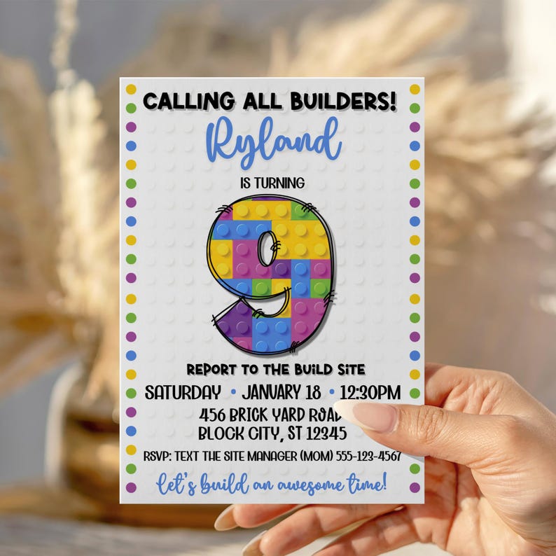 Building Blocks Birthday Activity Placemat – Builder Party Coloring Mat ...