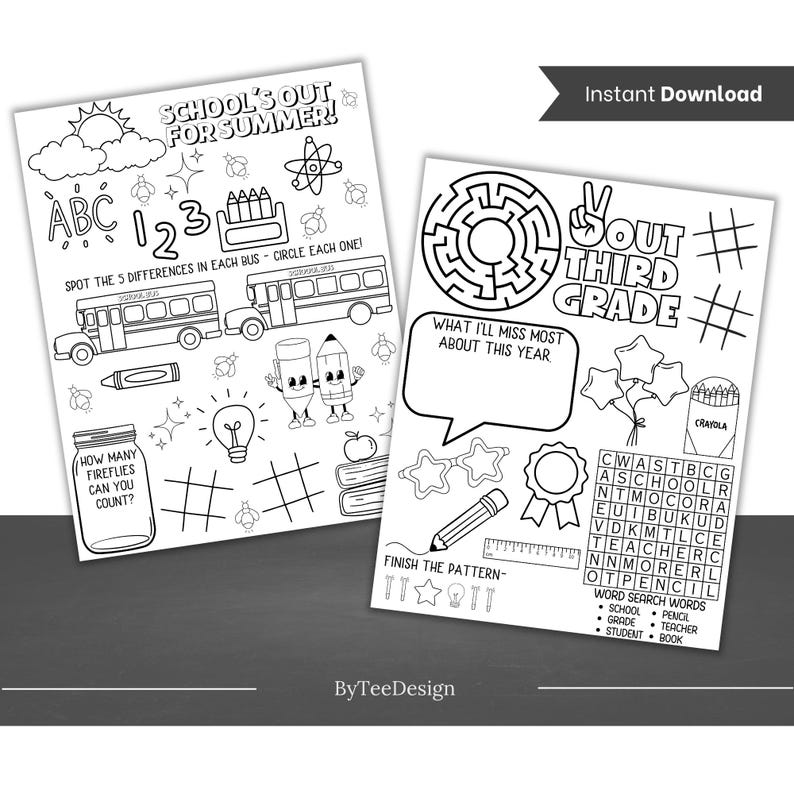 End of School Year Coloring Pages – Editable Last Day of School ...