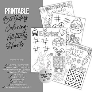 Editable Easter Coloring Pages for Kids| Printable Coloring Sheets ...