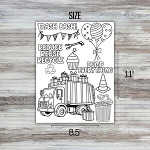 Garbage Truck Birthday Coloring Pages | Trash Bash Printable Coloring ...