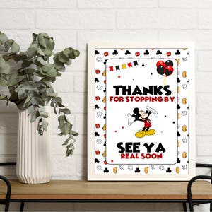 Classic Mickey Mouse Birthday Food Signs, Editable 5x7 Mickey Party ...