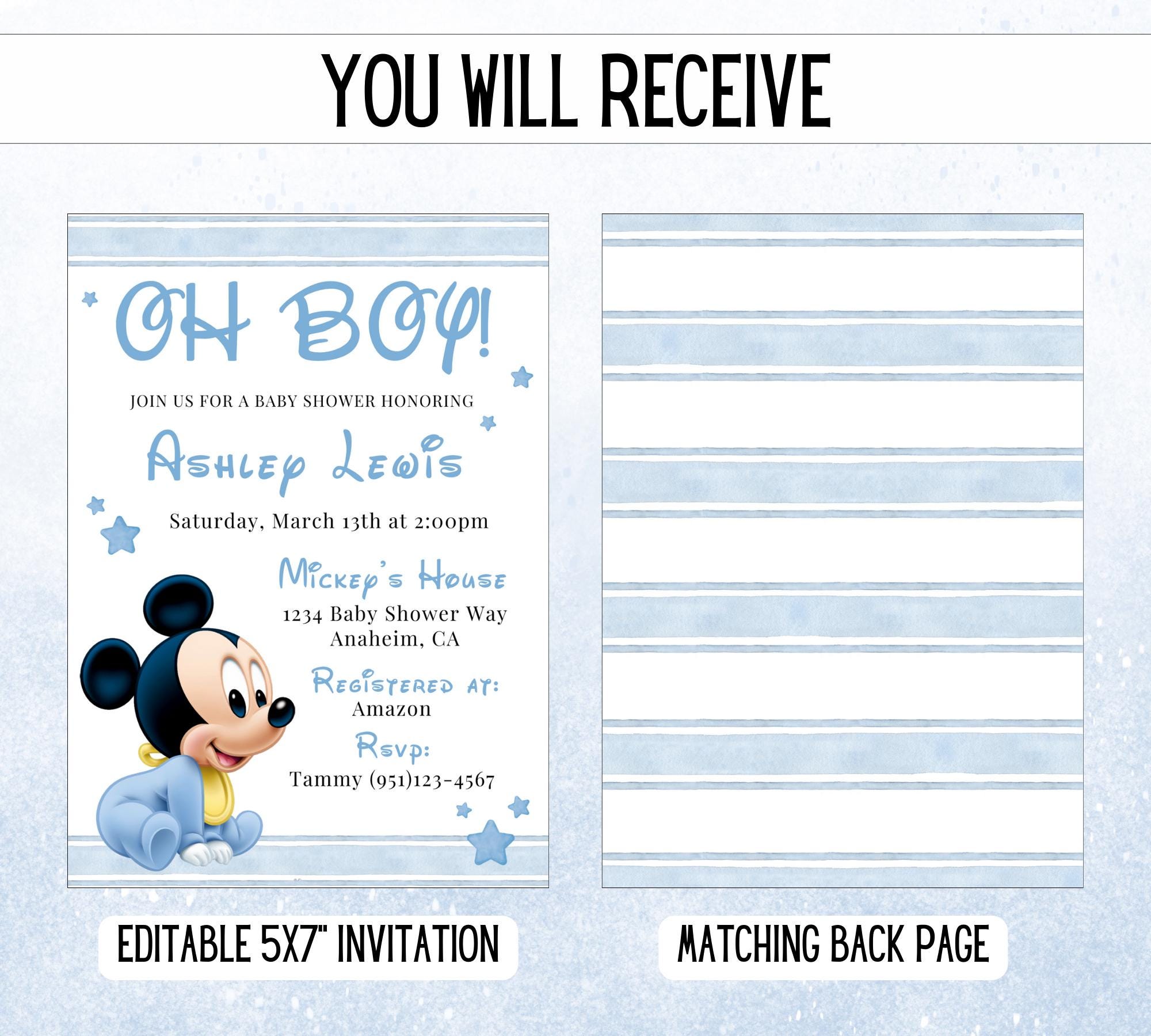 Mickey Mouse Diaper Raffle Sign-ticket, Disney Mickey Baby Shower Theme ...