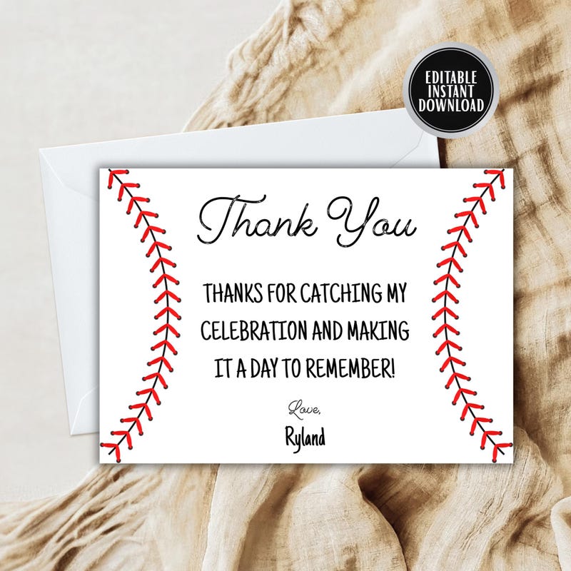 Baseball Thank You - Etsy