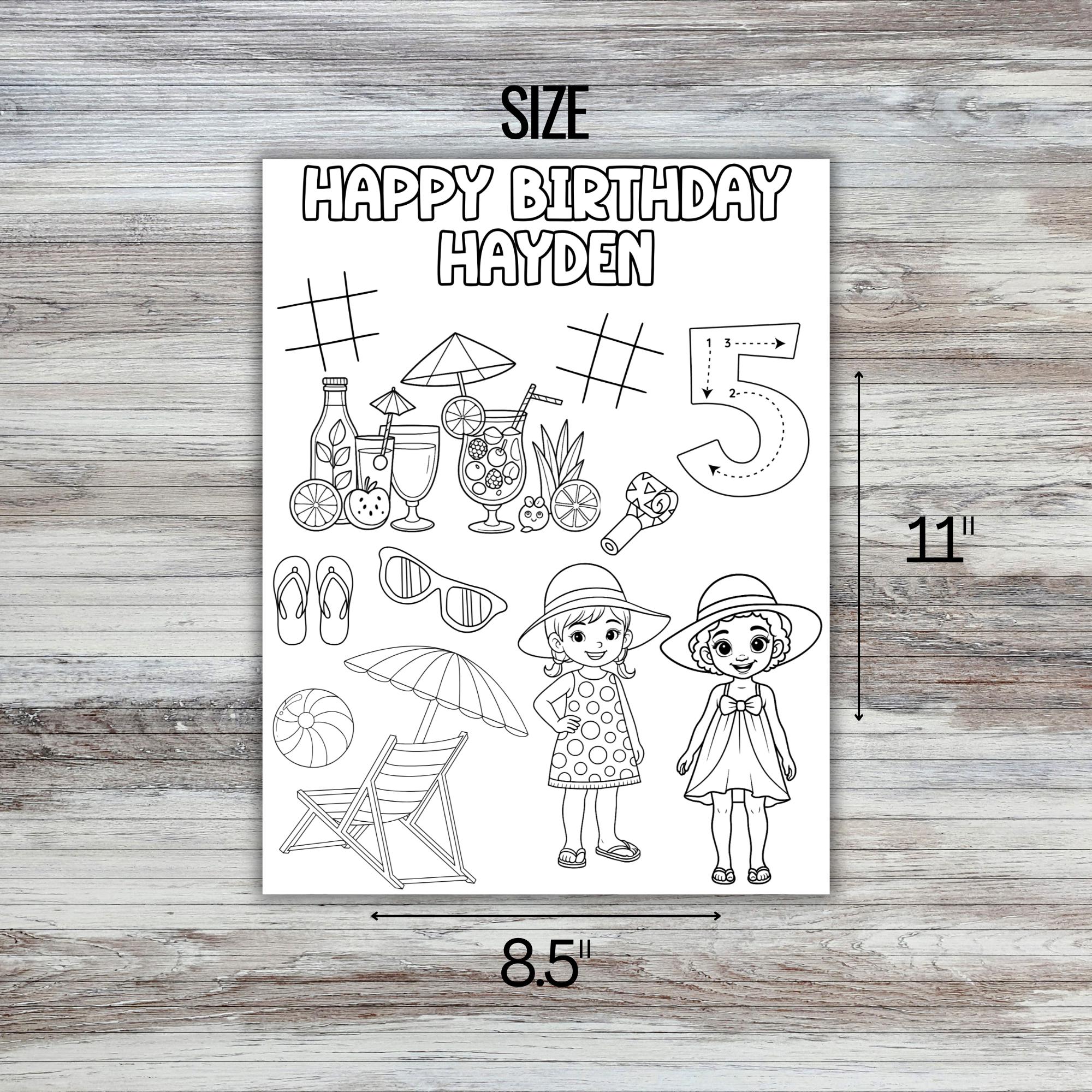Pool Party Coloring Pages | Printable Pool Party Activity Sheets ...