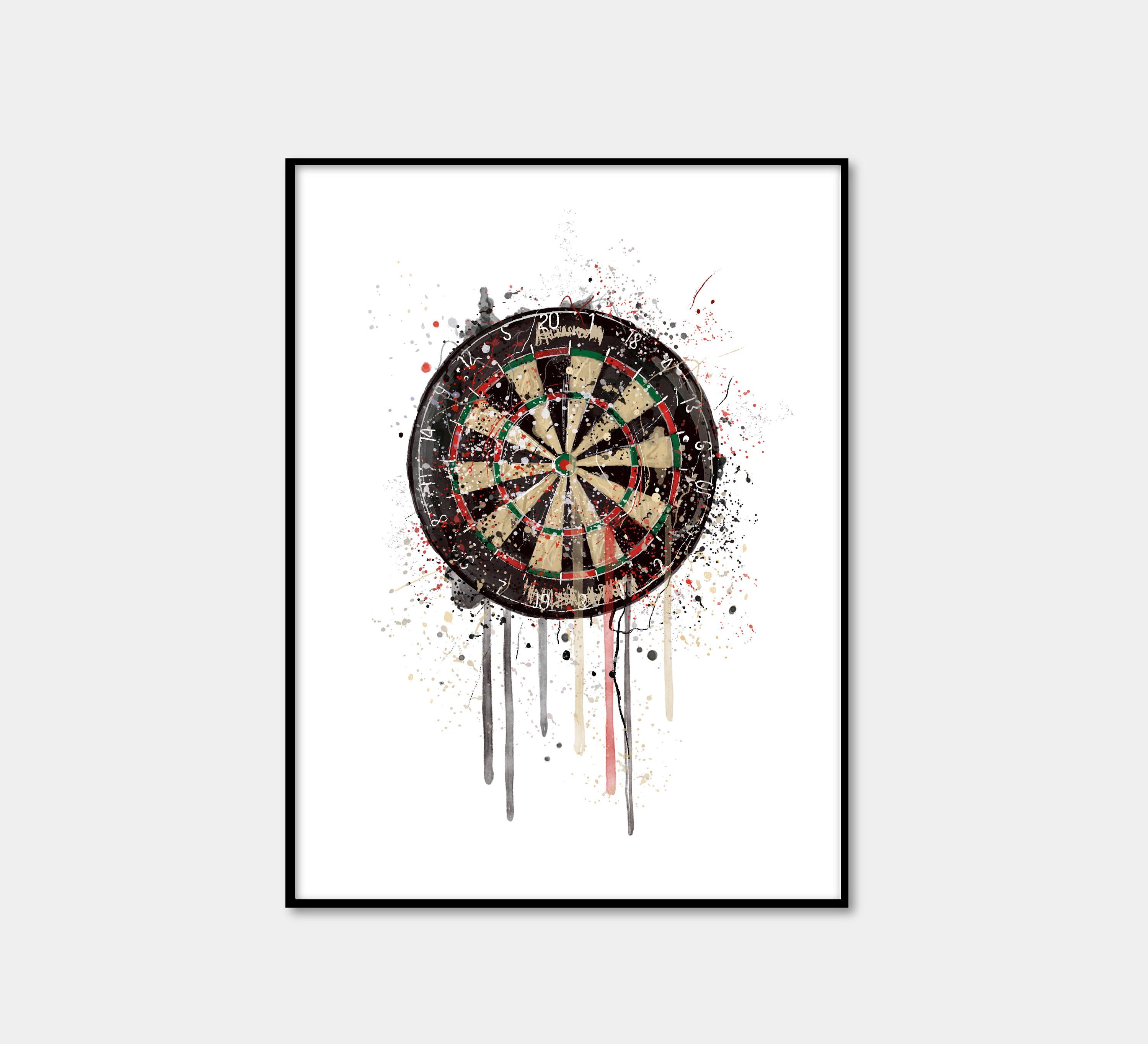 Dartboard Print/ Darts Painting | Etsy