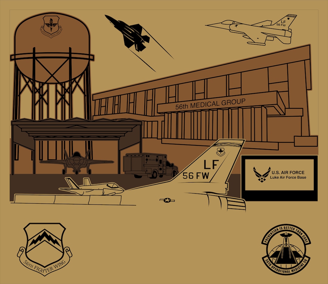 Luke Air Force Base 3D Wood Plaque Unique PCS Retirement Gift Army ...