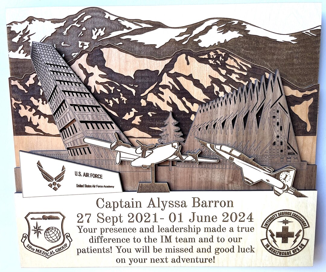 Air Force ACADEMY 3D Wooden Name Plaque Air Force Army Marines Navy ...