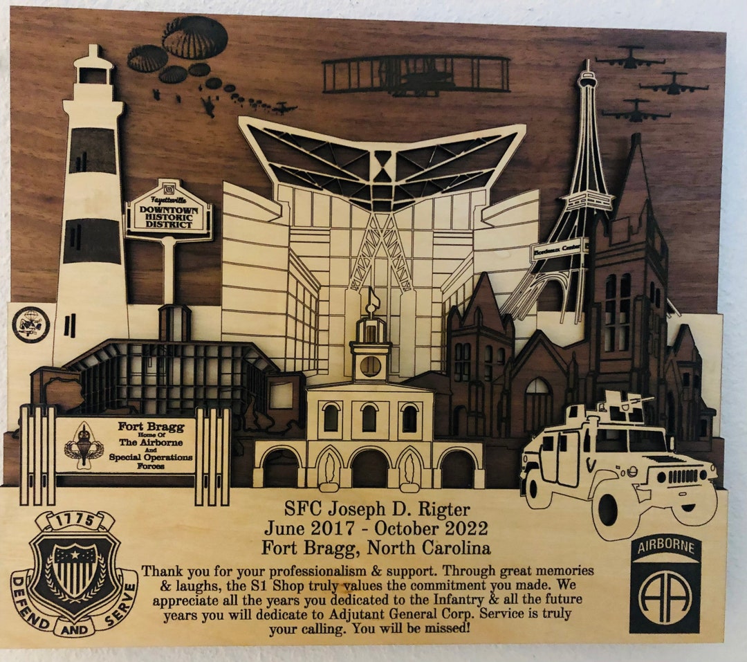 Fort Liberty, Fort Bragg, and Pope Field 3D Plaque PCS Retirement ...