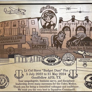 Goodfellow Air Force Base Texas Wood Plaque PCS Retirement Gift - Etsy