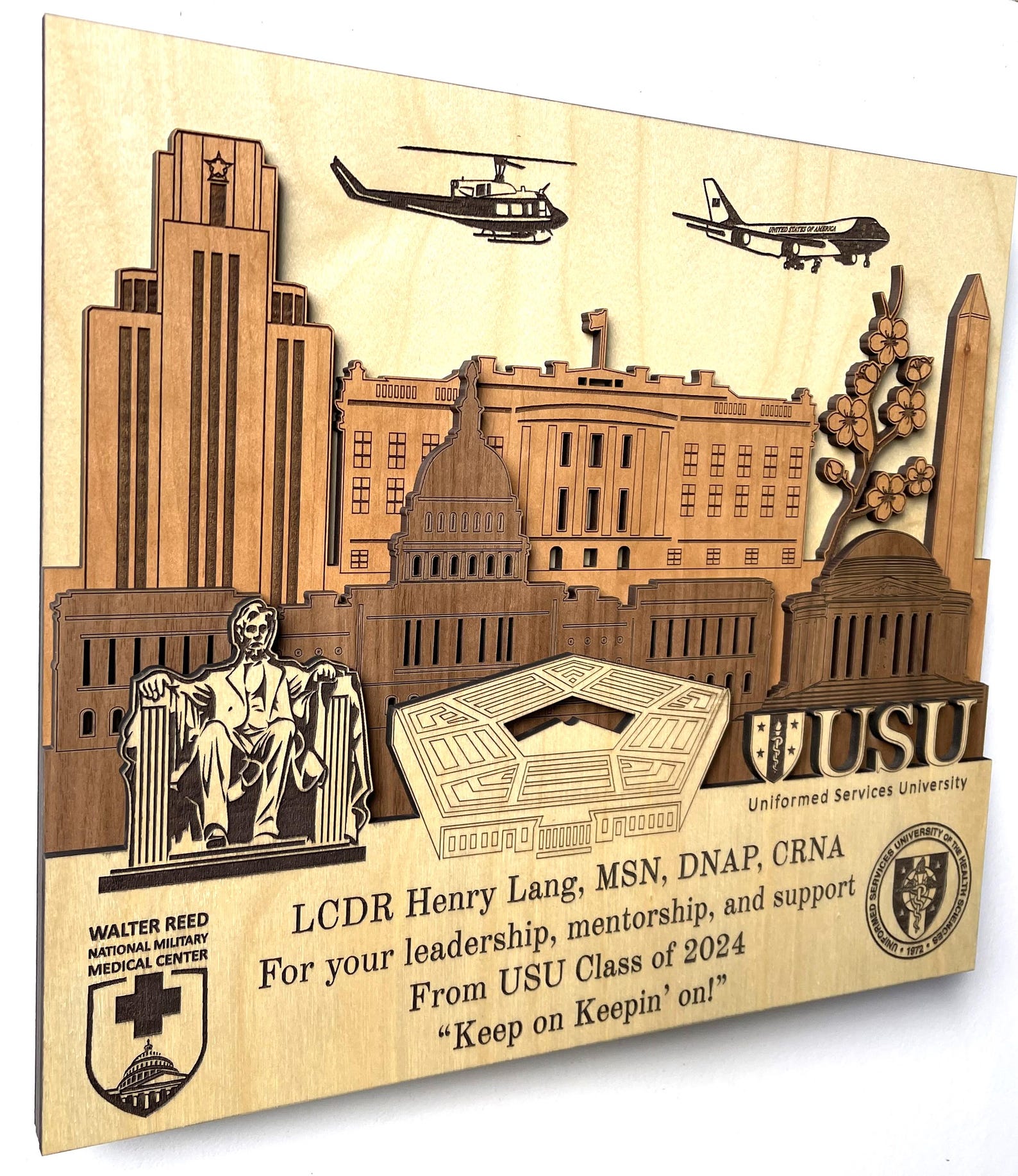 WALTER REED Hospital Andrews Air Force Base 3D Wooden Name Plaque Army ...