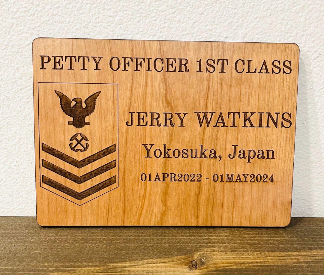 NAVY PROMOTION Plaque Single Layer Wood Personalized Customized - Etsy