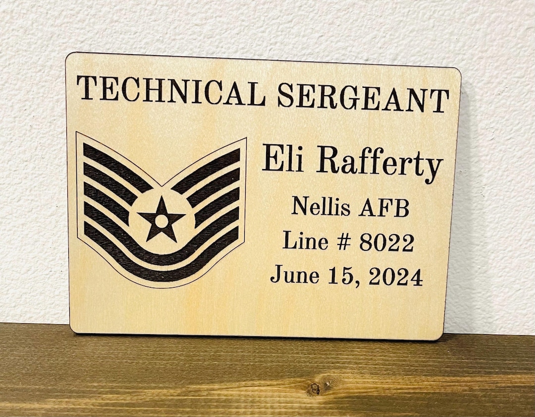 AIR FORCE Promotion Plaque Single Layer Wood Personalized Customized - Etsy