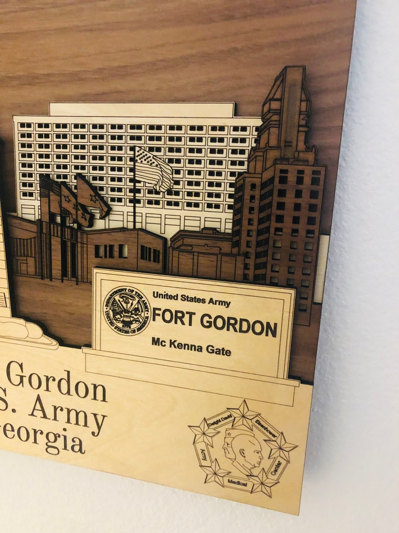 Fort Gordon/fort Eisenhower ARMY 3D Wood Plaque PCS Retirement Gift ...