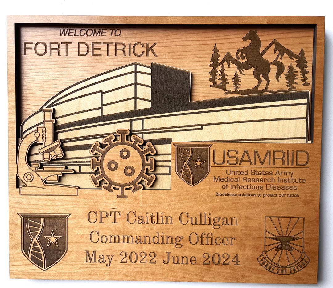 Ft. Fort DETRICK 3D Wooden Name Plaque Air Force Army Marines Navy ...