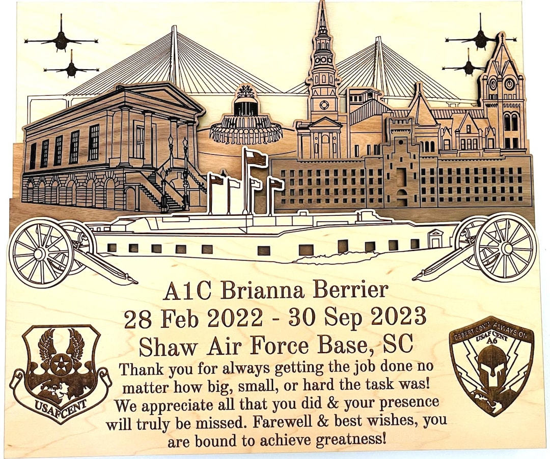 SHAW AFB 3D Wooden Name Plaque Air Force Army Marines Navy Space Force ...