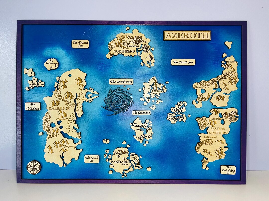 World of Warcraft Azeroth WOW 3D Map Wall Hanging - Etsy