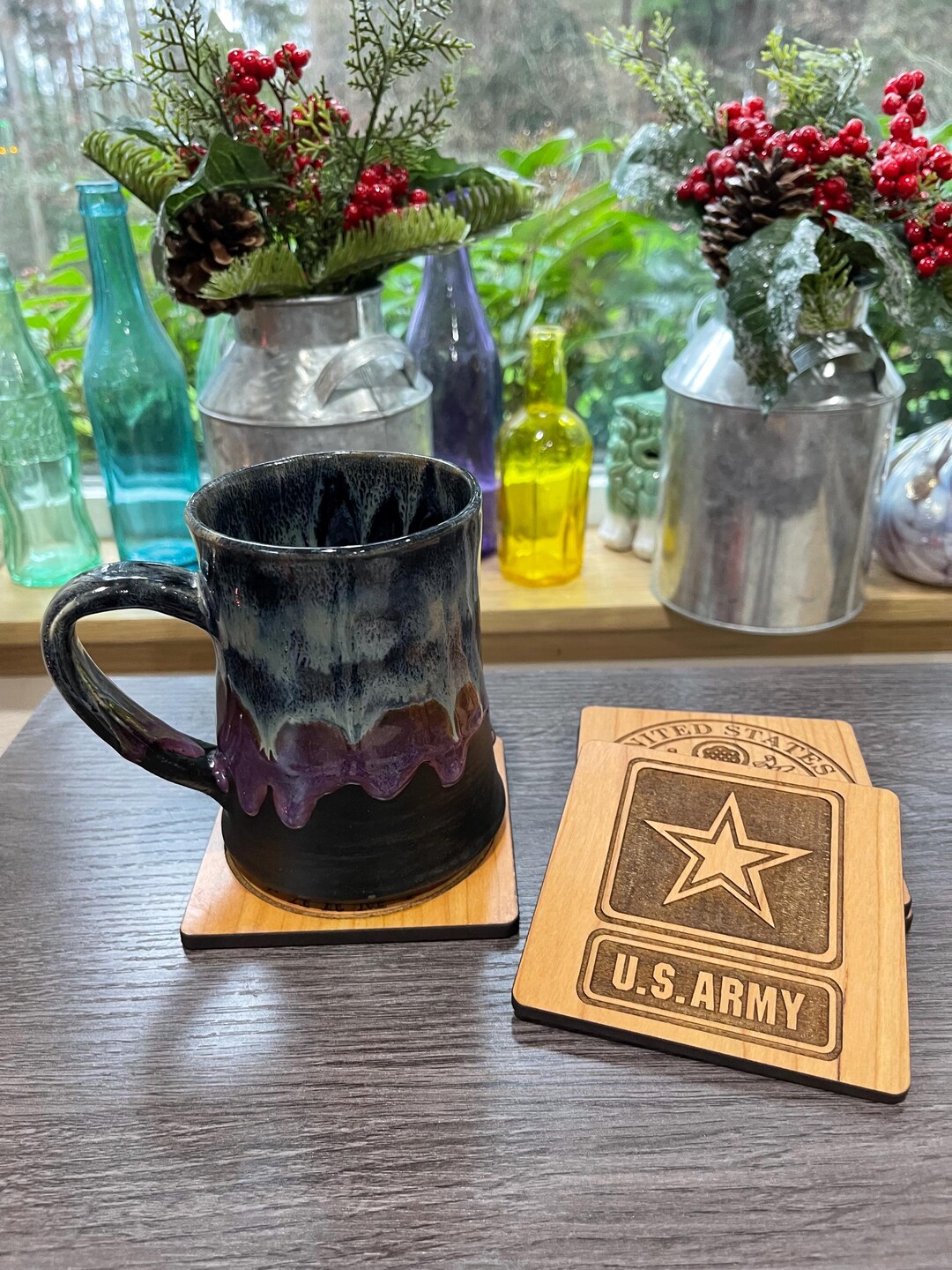 Military COASTERS for Drinks Air Force Army Navy Marines Space Force ...