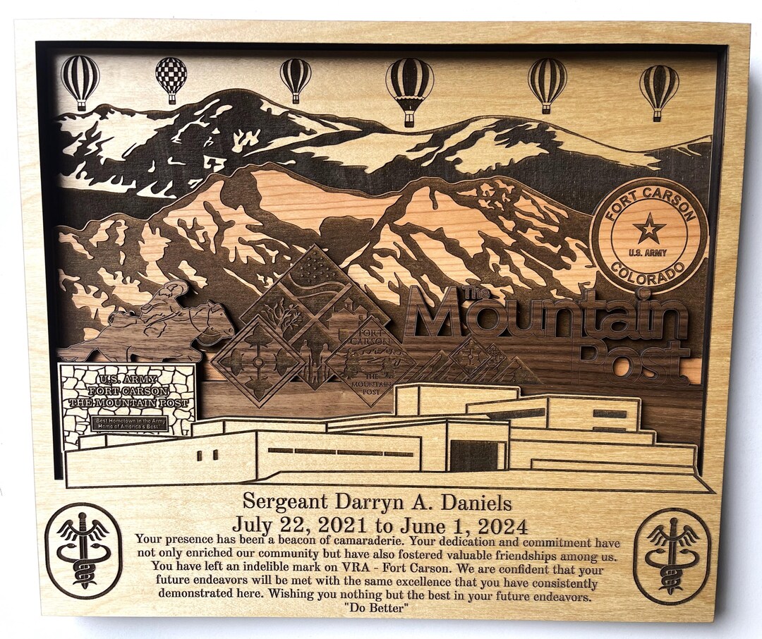 Fort Carson Colorado 3D Wooden Name Plaque Air Force Army Marines Navy ...
