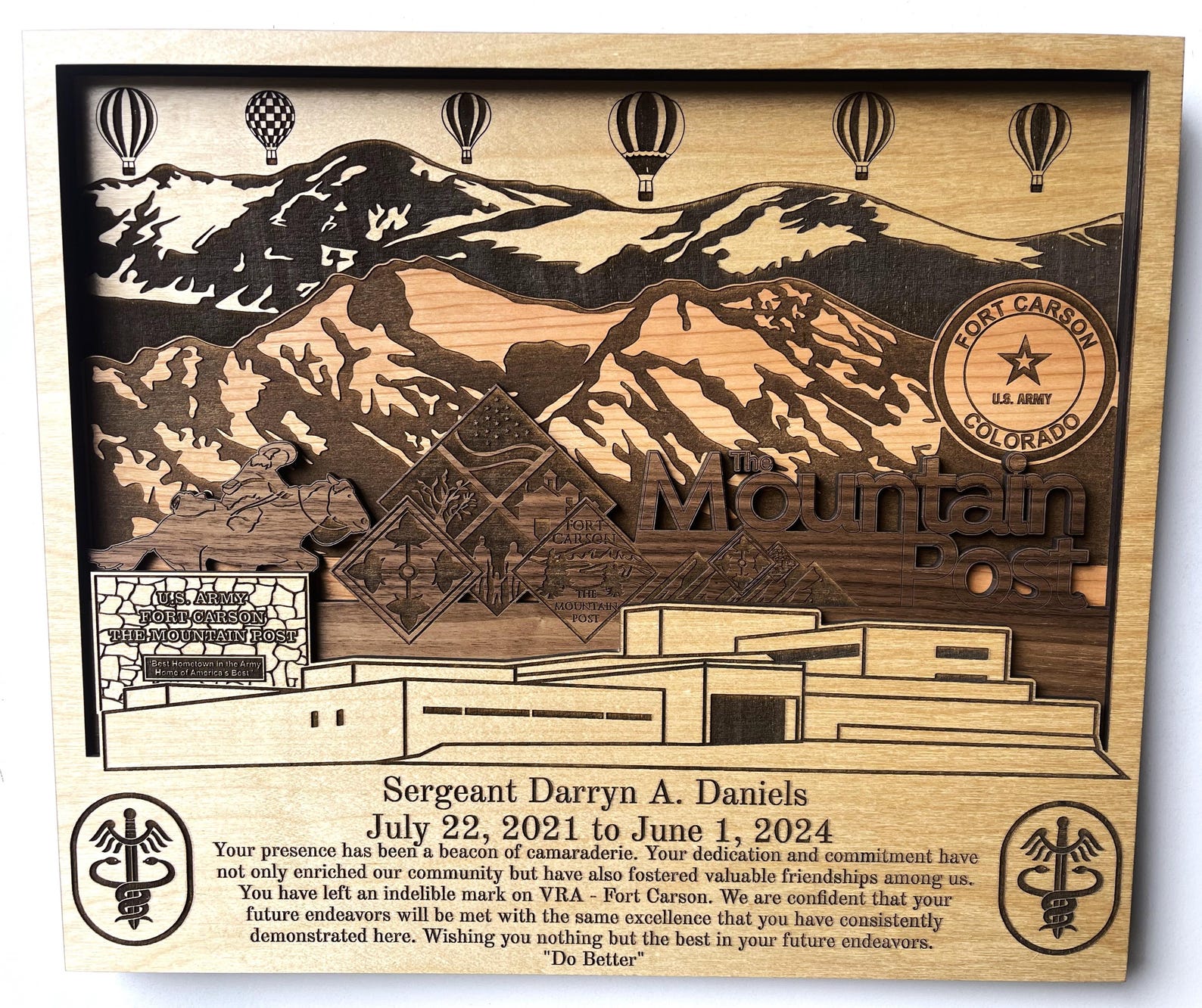 Fort Carson Colorado 3D Wooden Name Plaque Air Force Army Marines Navy ...