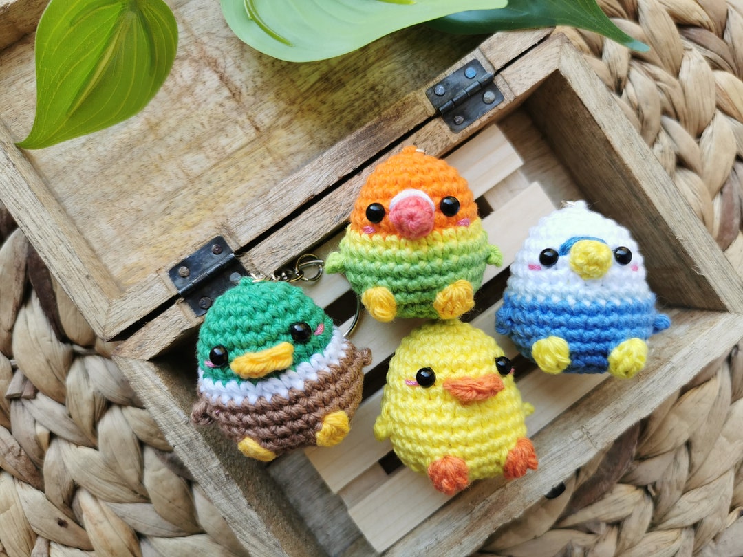 Bird Keychain, Chubby Birb Charm, Duck, Chick, Robin, Lovebird, Budgie ...