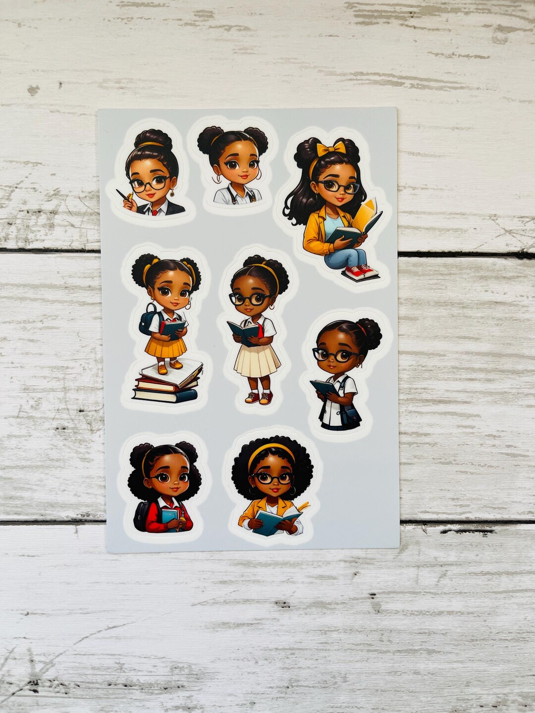 Adorable Studious Girls Sticker Sheet Cute, Bookish, and Perfect for ...