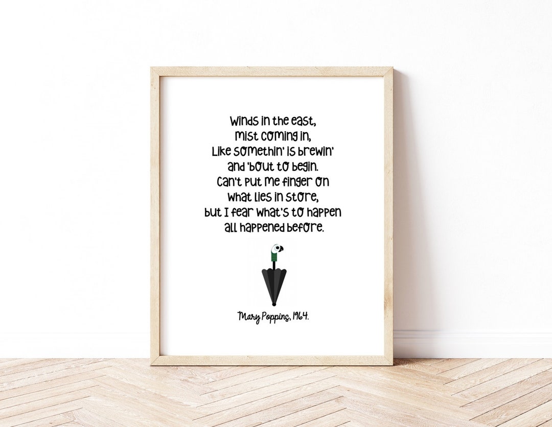 Mary Poppins Printable - Winds in the East - Etsy