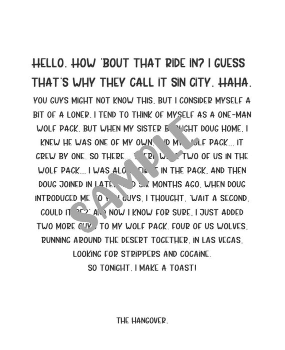 The Hangover Quotes Wolfpack Speech