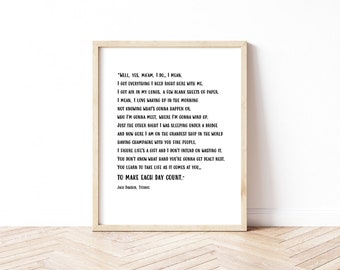 Make Each Day Count Titanic Inspired Jack Dawson Quote Digital Download ...