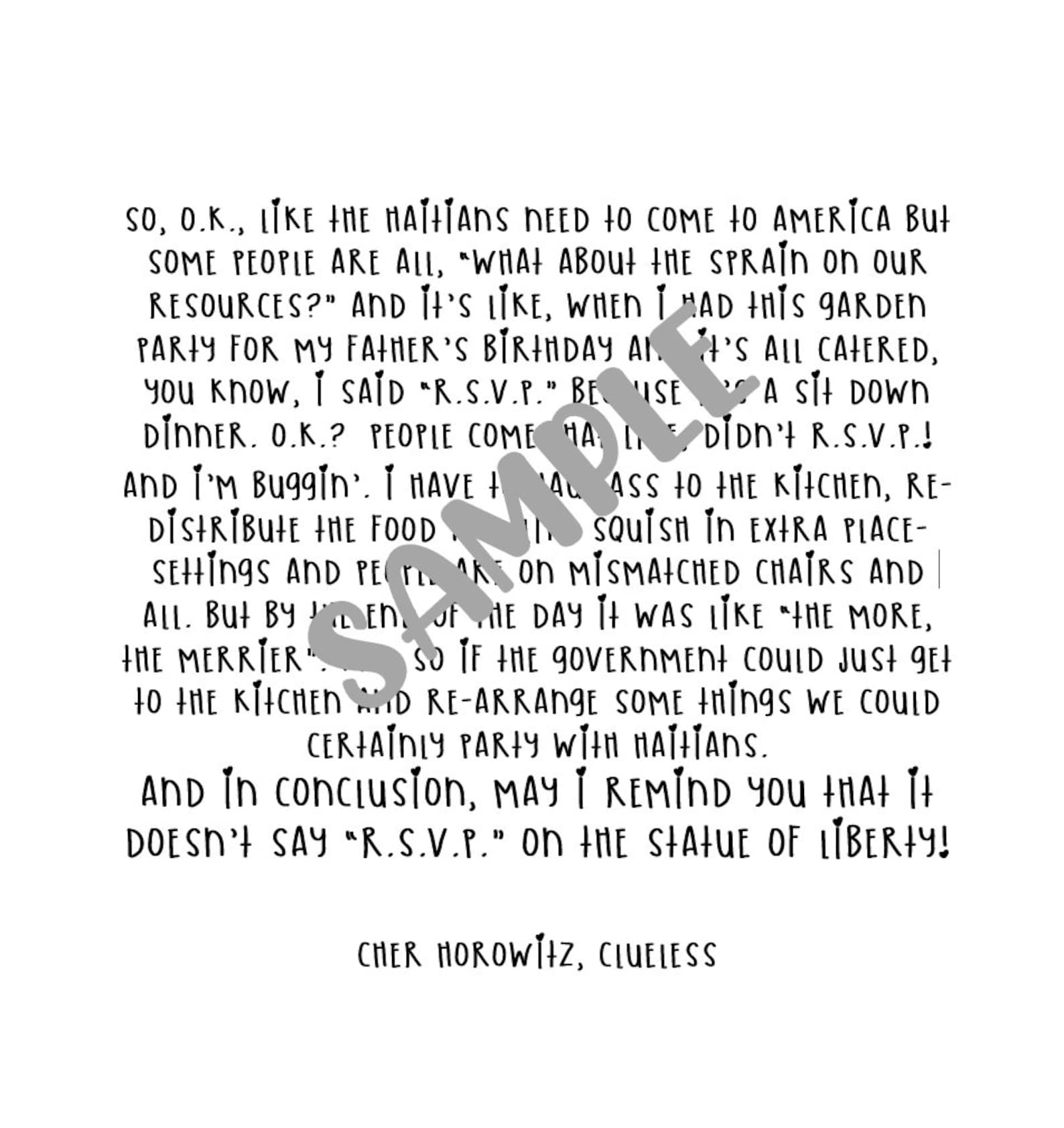 Clueless Printable - Cher Horowitz - Etsy