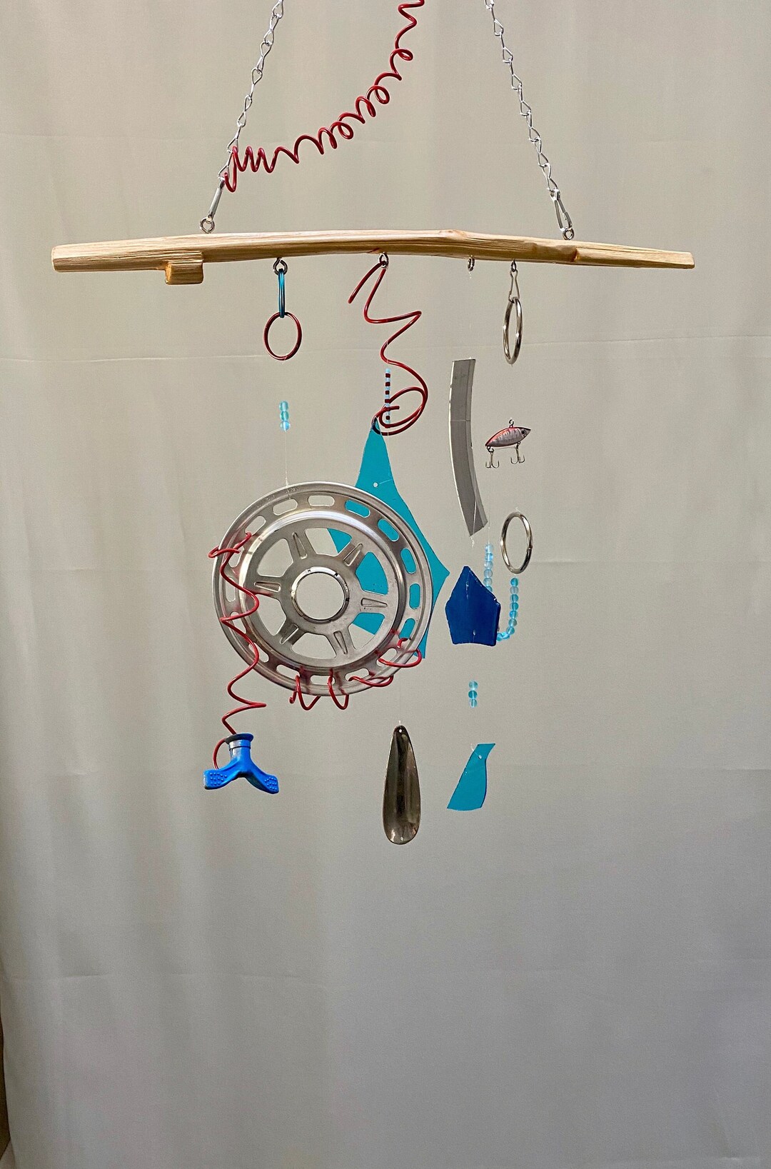 Large Handmade Wind Chime, Bicycle Art Found Objects, Handmade Eclectic ...