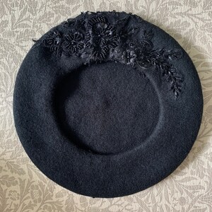 100% Wool Beret, Decorated Beret, Beaded Beret, Beautiful Beret, Womens ...