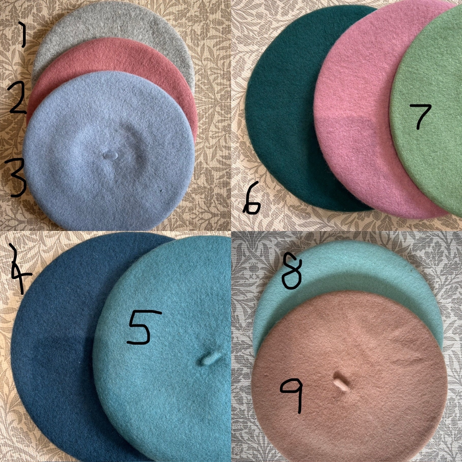 100% Wool Beret, Spring Coloured Berets, Plain Berets, Beautiful Beret ...