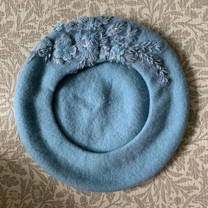 100% Wool Beret, Decorated Beret, Beaded Beret, Beautiful Beret, Womens ...