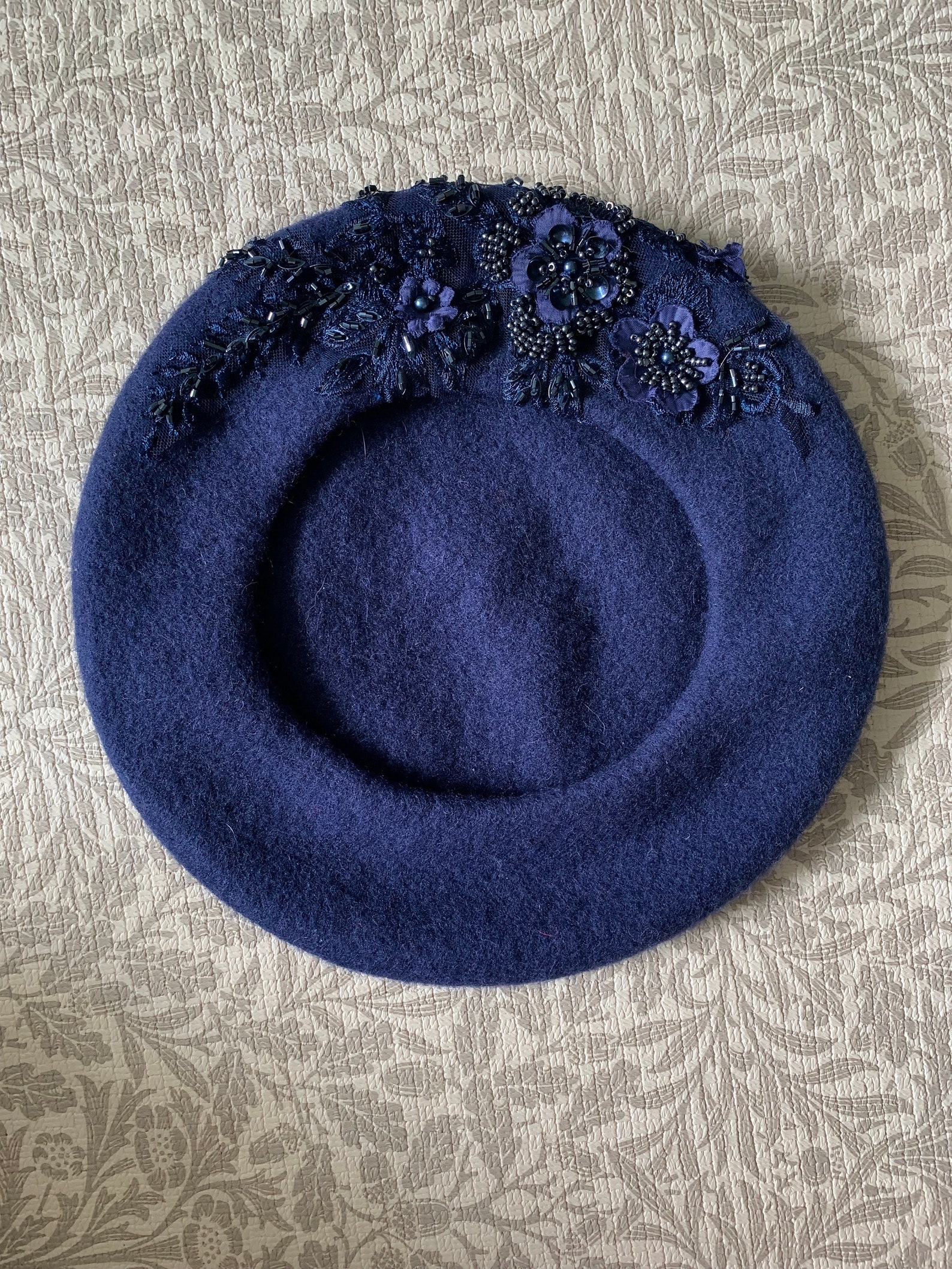100% Wool Beret, Decorated Beret, Beaded Beret, Beautiful Beret, Womens ...