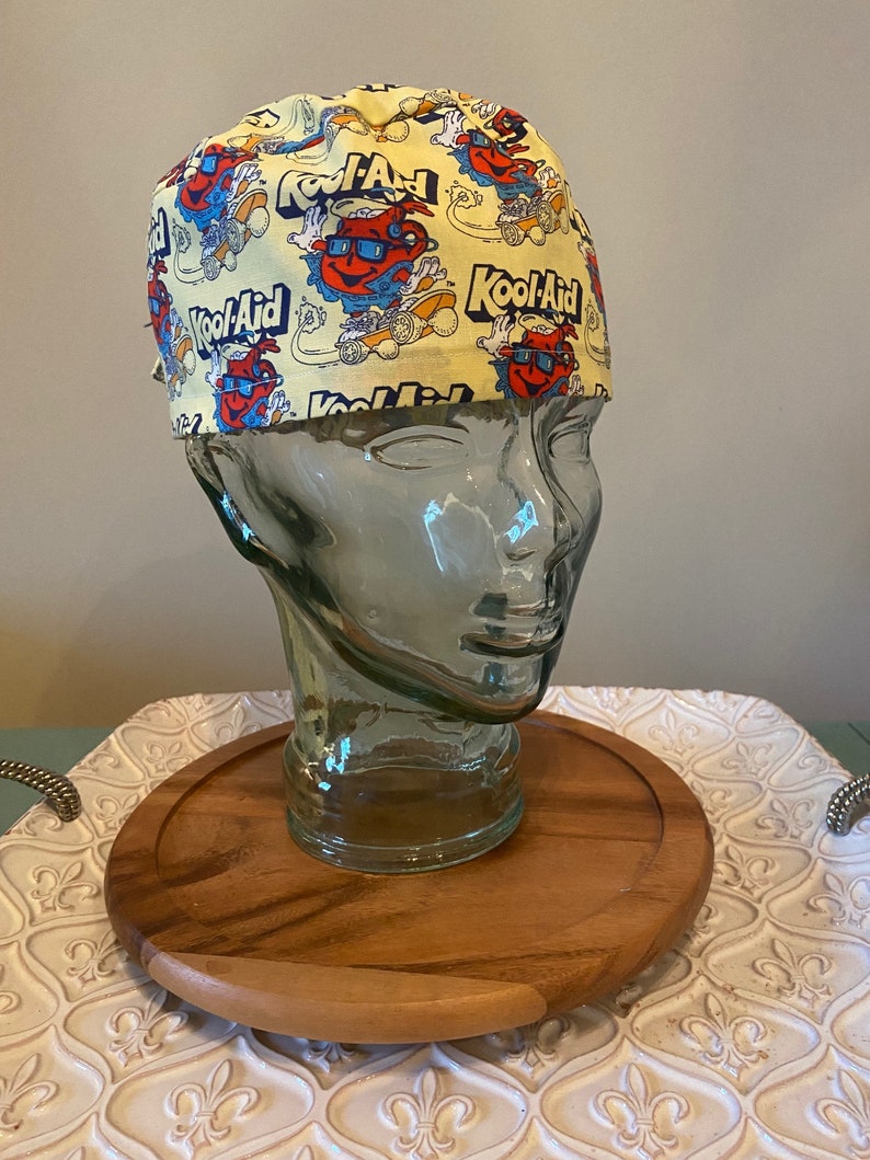Kool-aid Man on Pale Yellow Mens Surgical Cap/scrub Cap/scrub Hat for ...