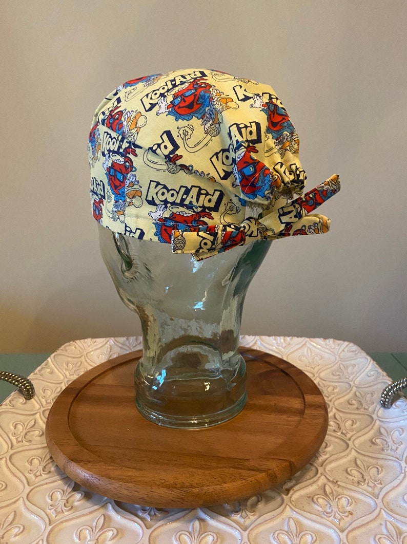 Kool-aid Man on Pale Yellow Mens Surgical Cap/scrub Cap/scrub Hat for ...