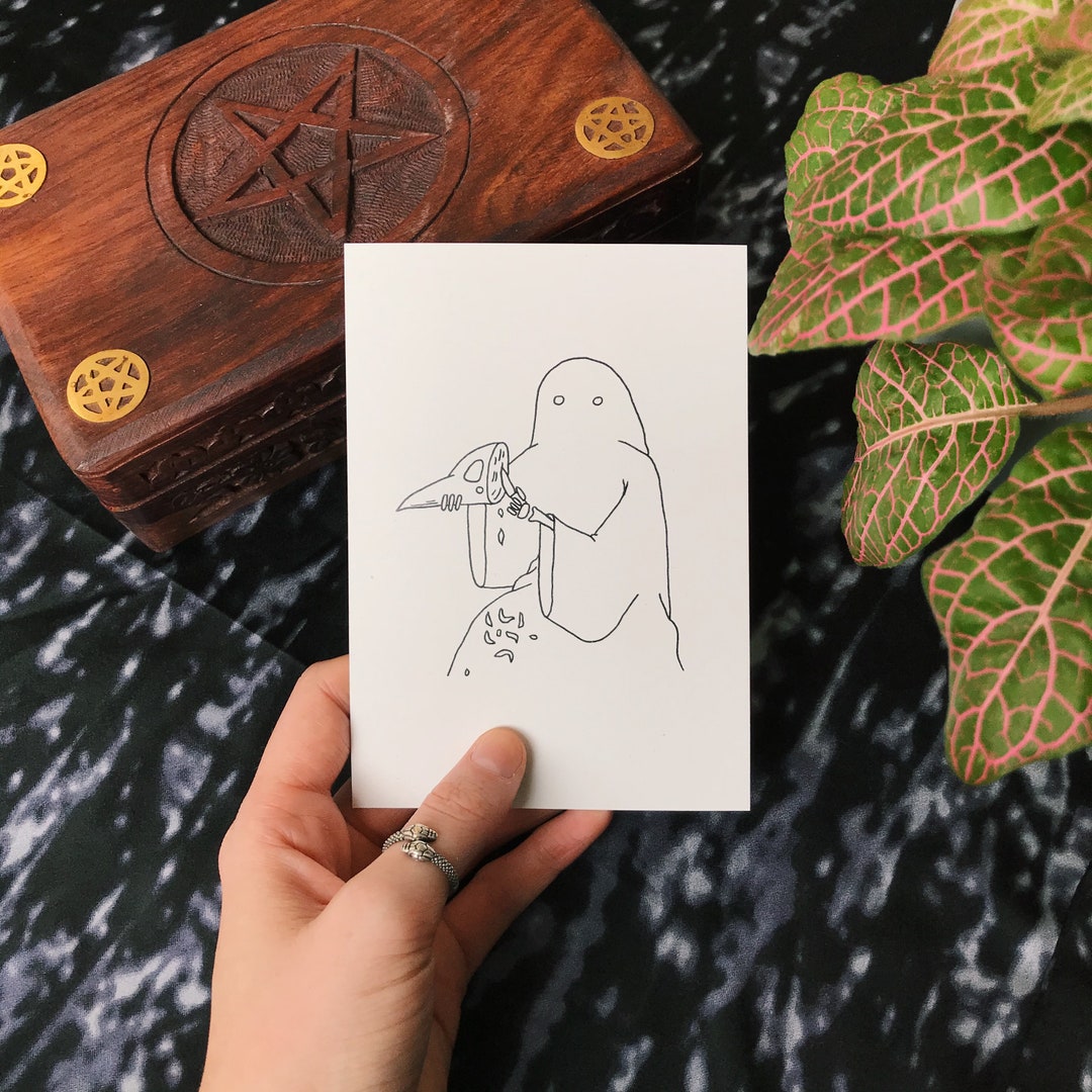 Ghost Boy - A6 Black & White Line Drawing Illustration Art Print - Etsy