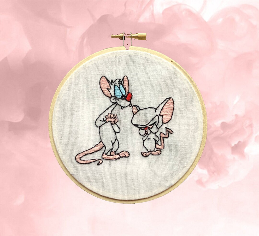 Hand Embroidered Hoop | Pinky and the Brain | 5'' (12cms) Embroidery - Etsy