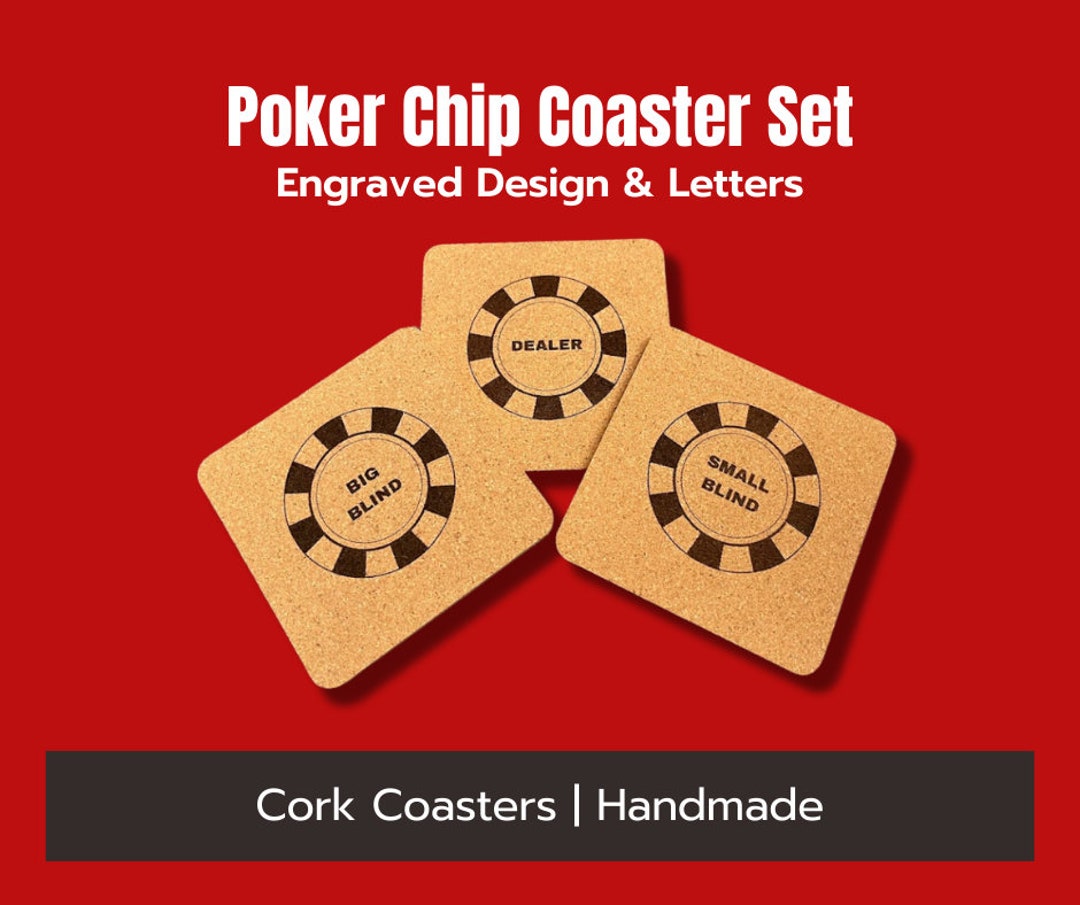 Poker Chip Coaster Set - Handcrafted Drink Coasters for Poker Lovers ...