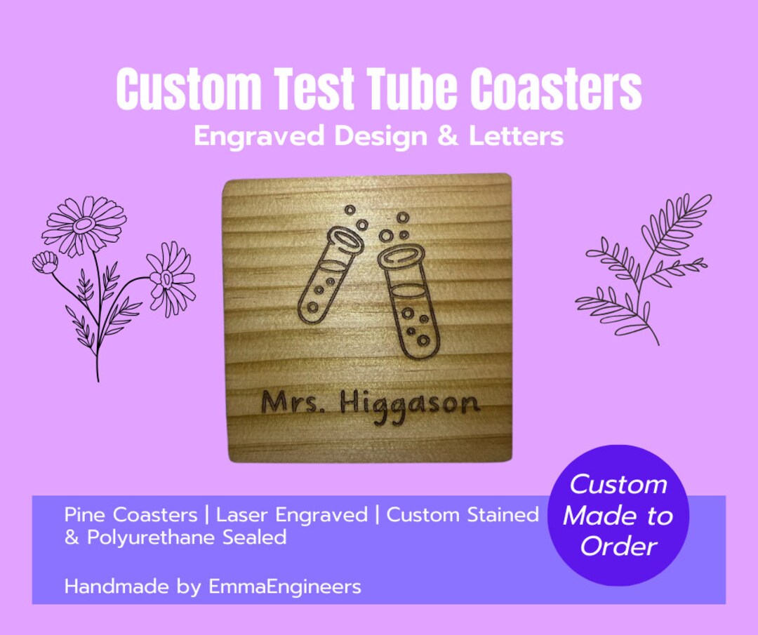 Custom Test Tube Coasters - Personalized Drink Coasters for Home Decor ...