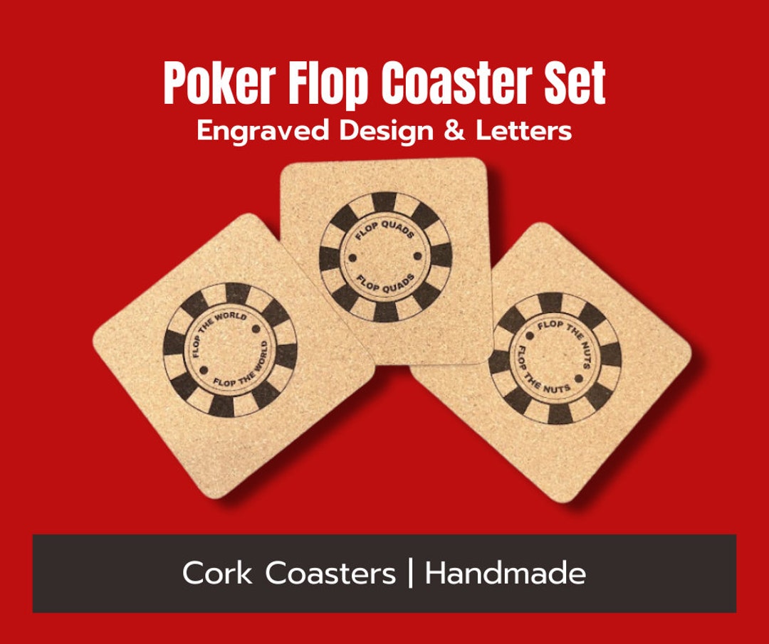 Poker Flop Coaster Set - Handcrafted Drink Coasters for Poker Lovers ...